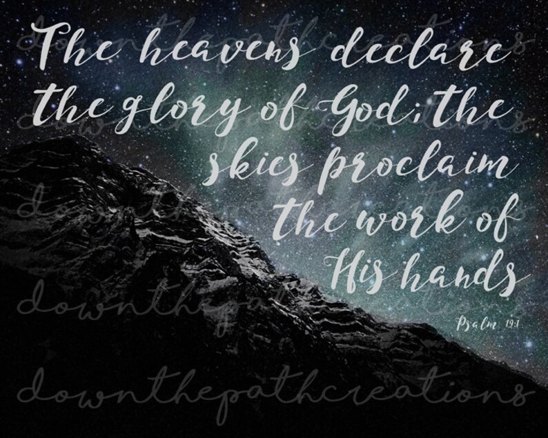 The Heavens Declare the Glory of God, Psalm 19:1 - INSTANT DOWNLOAD ...
