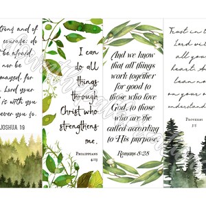Rustic Scripture Bookmarks: Watercolor Leaves, Prayer Journal ...