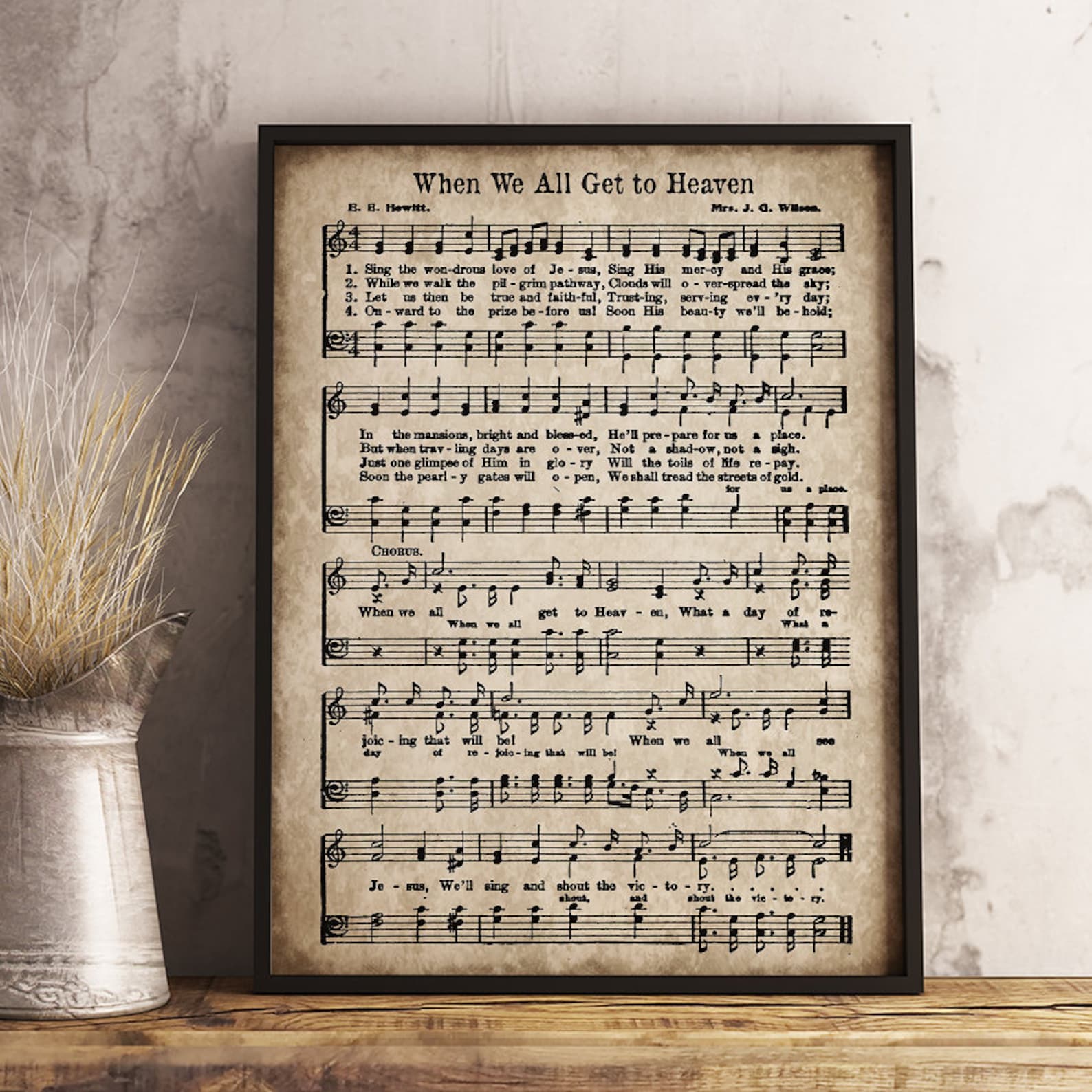 When We All Get To Heaven Print Printable Vintage Sheet Etsy
