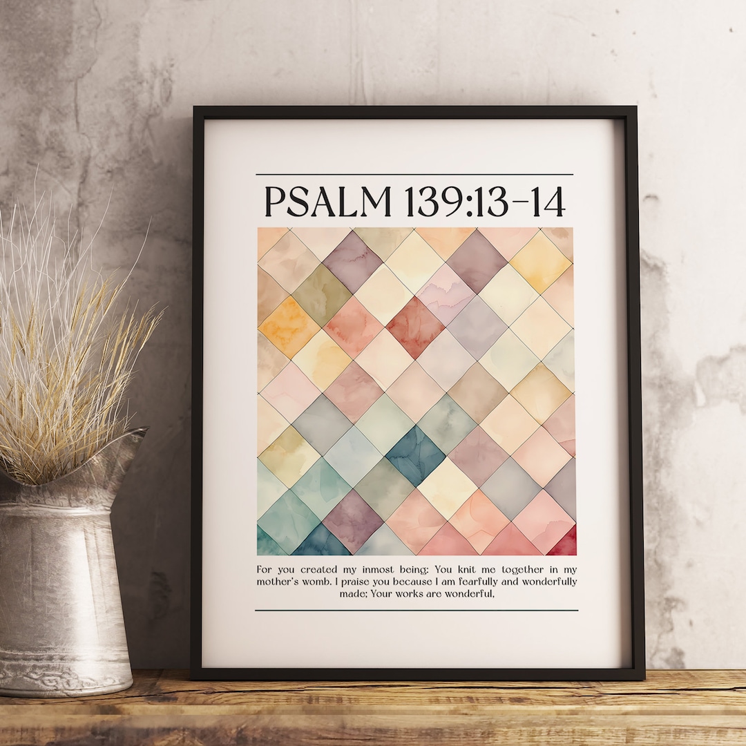 Psalm 139:13-14 Watercolor Quilt Art Print (digital Download) - Etsy