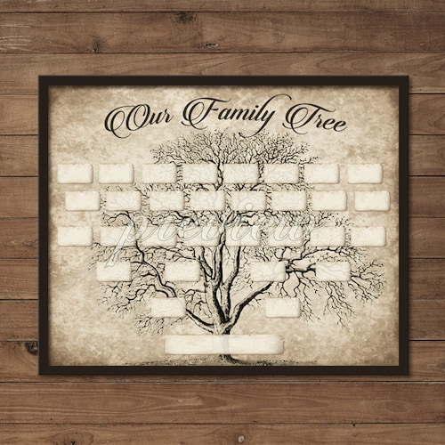 Vintage Family Tree Print Template Instant Download - Etsy