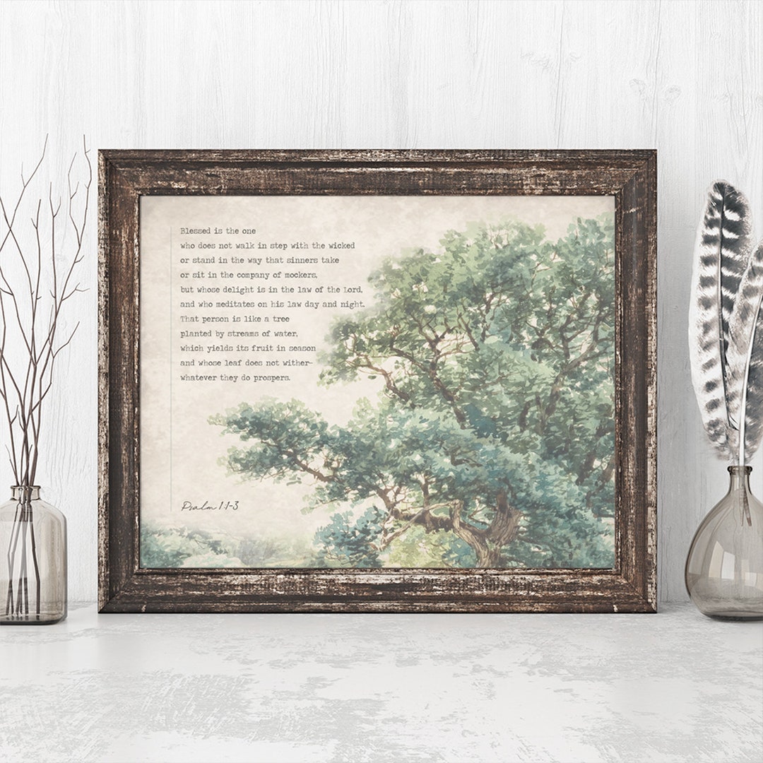 Psalm 1 Printable, You Shall Be a Tree Print, INSTANT DOWNLOAD, Vintage ...