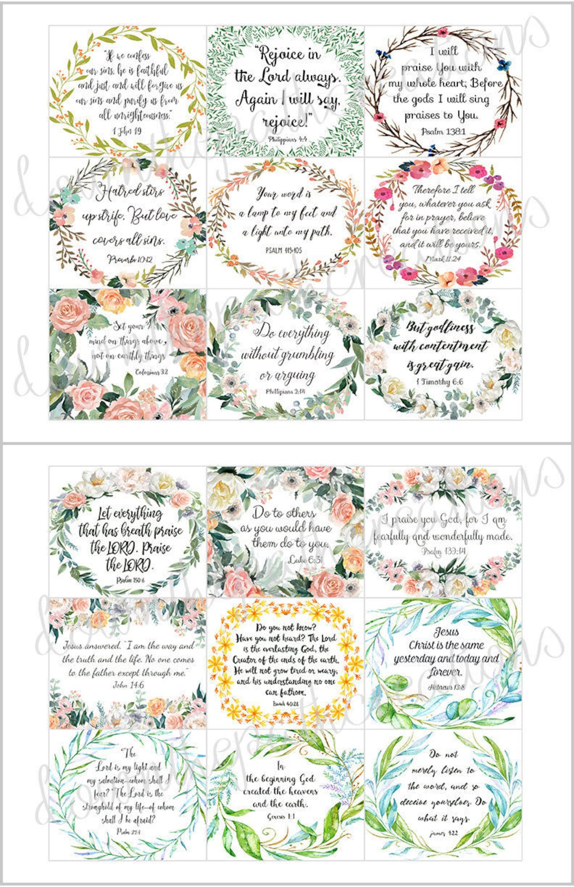 45 Printable Bible Verse Cards 3x2.5 Instant | Etsy India