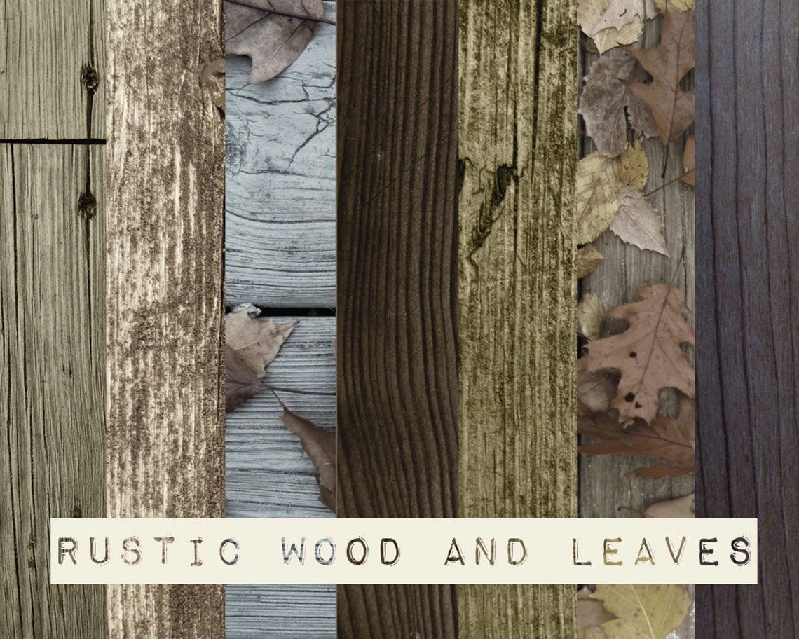 Rustic Wood and Leaves INSTANT DOWNLOAD Natural Distressed | Etsy