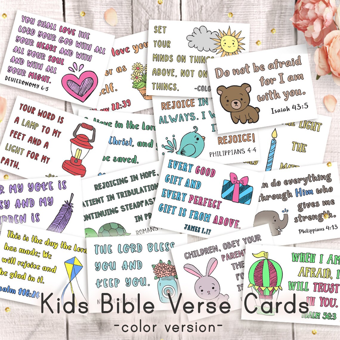 Kids Bible Verse Cards Printable 3x 4 Instant - Etsy
