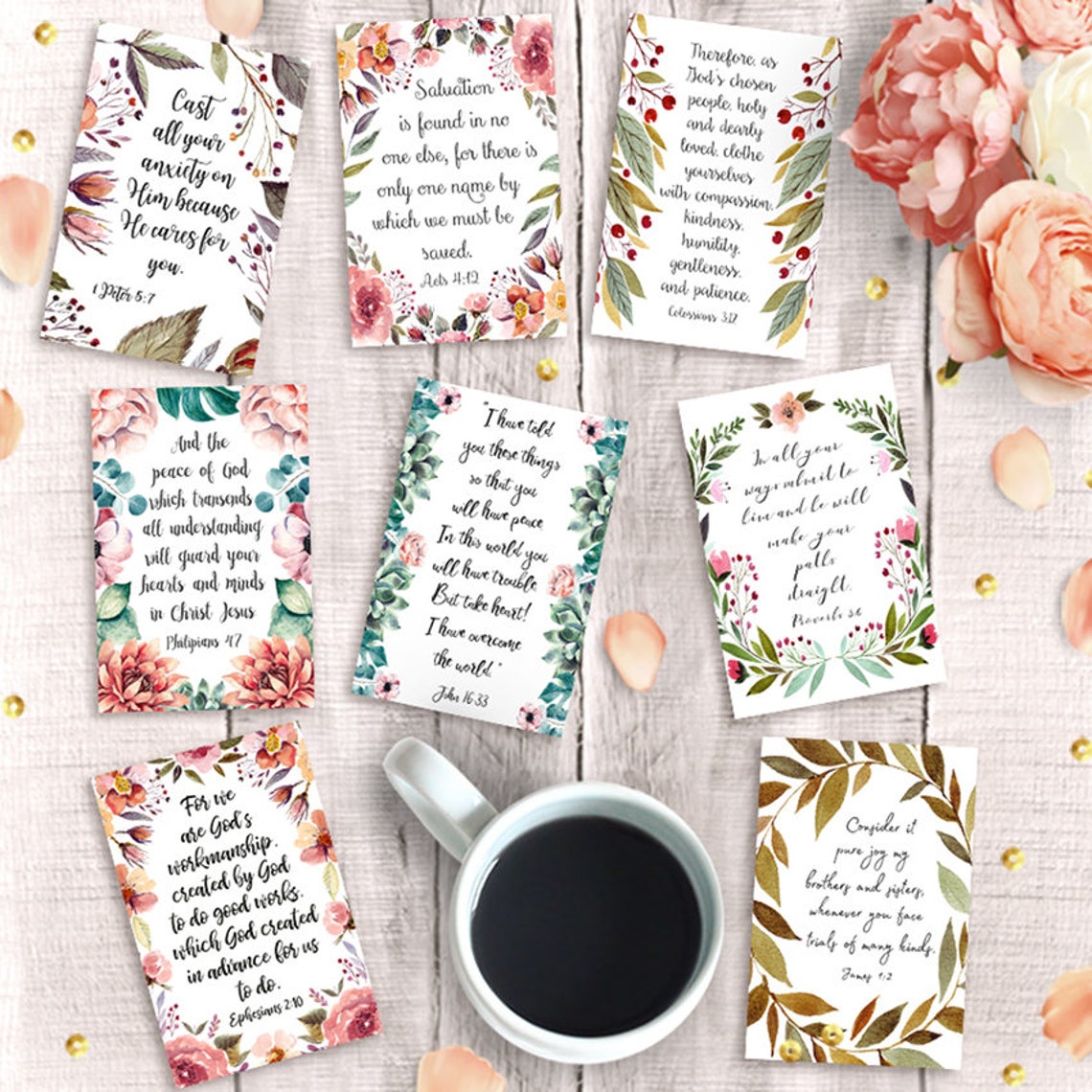 Printable Scripture Cards Set of 9 Instant Download 4x6 - Etsy