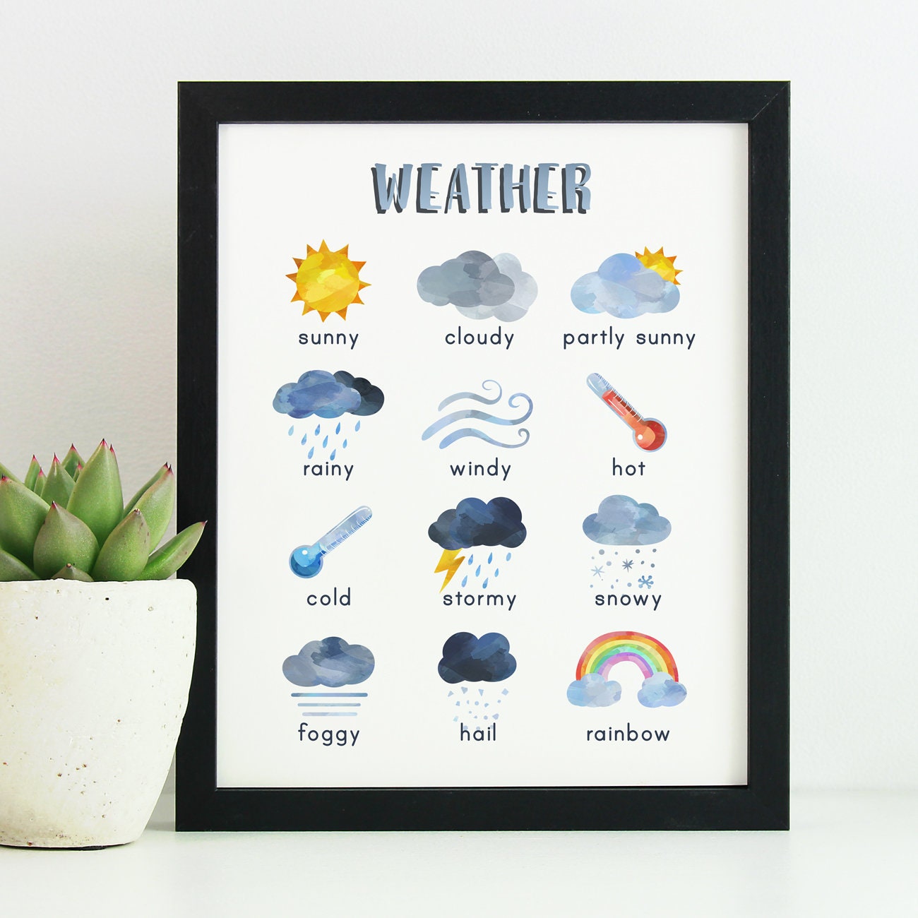 Weather Chart Printable Homeschool Resource Instant | Etsy