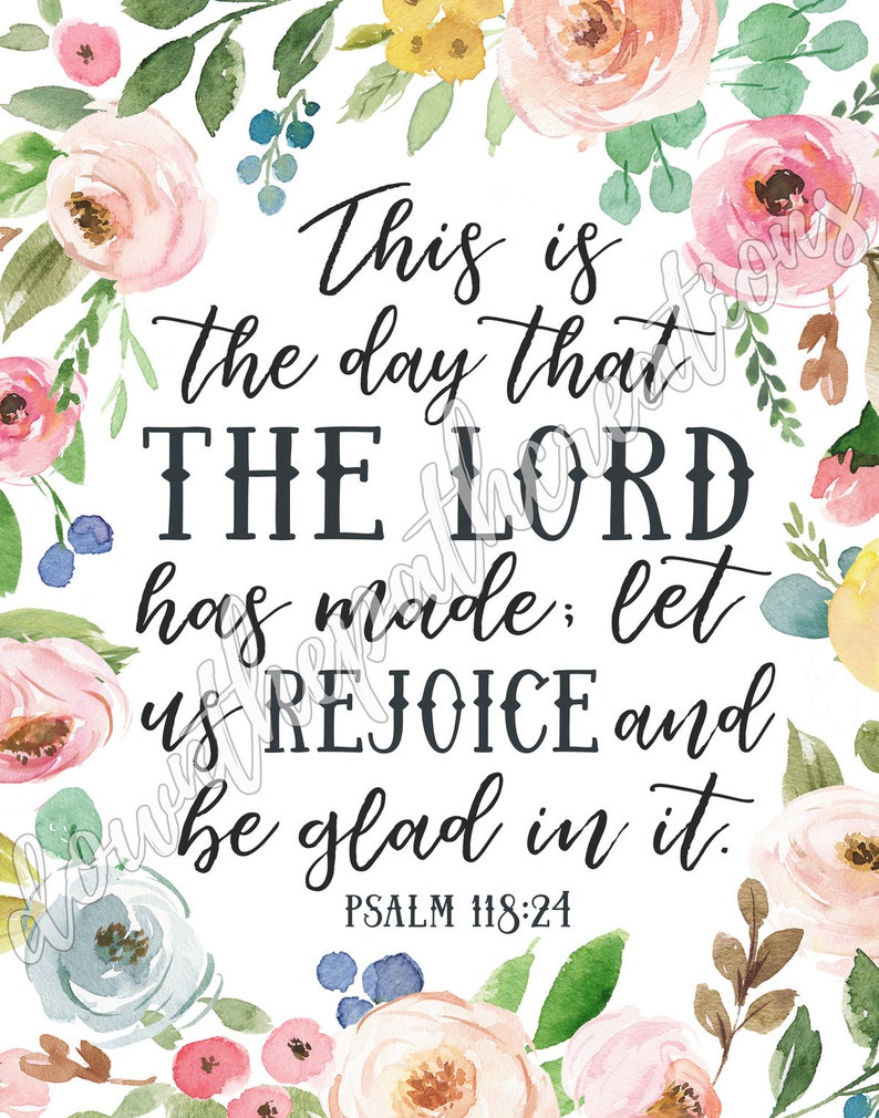 Psalm 118:24 Printable This is the Day Print Watercolor - Etsy