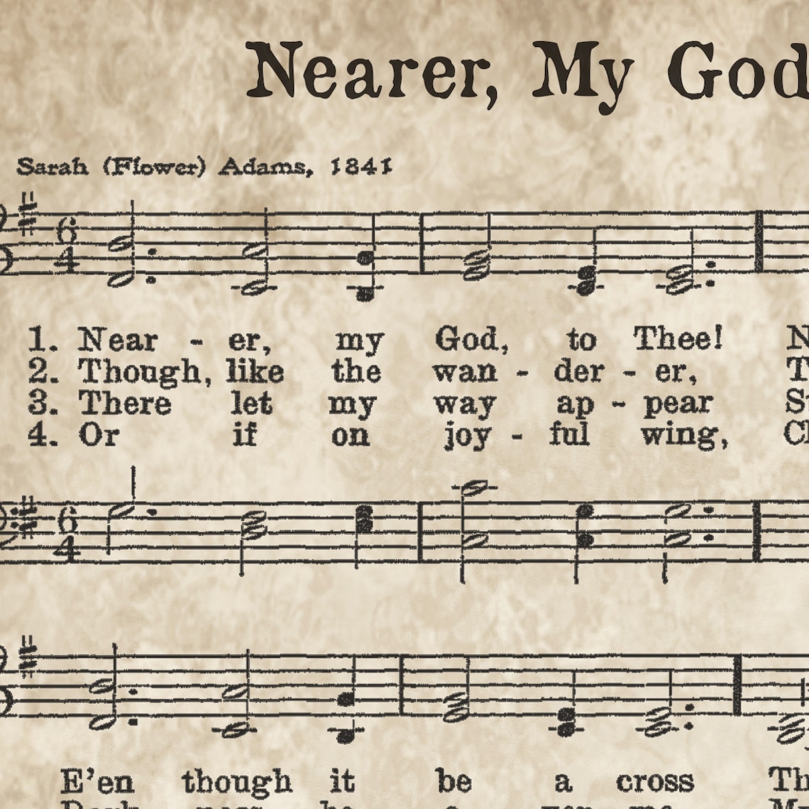 Nearer My God to Thee Print Printable Vintage Sheet Music | Etsy