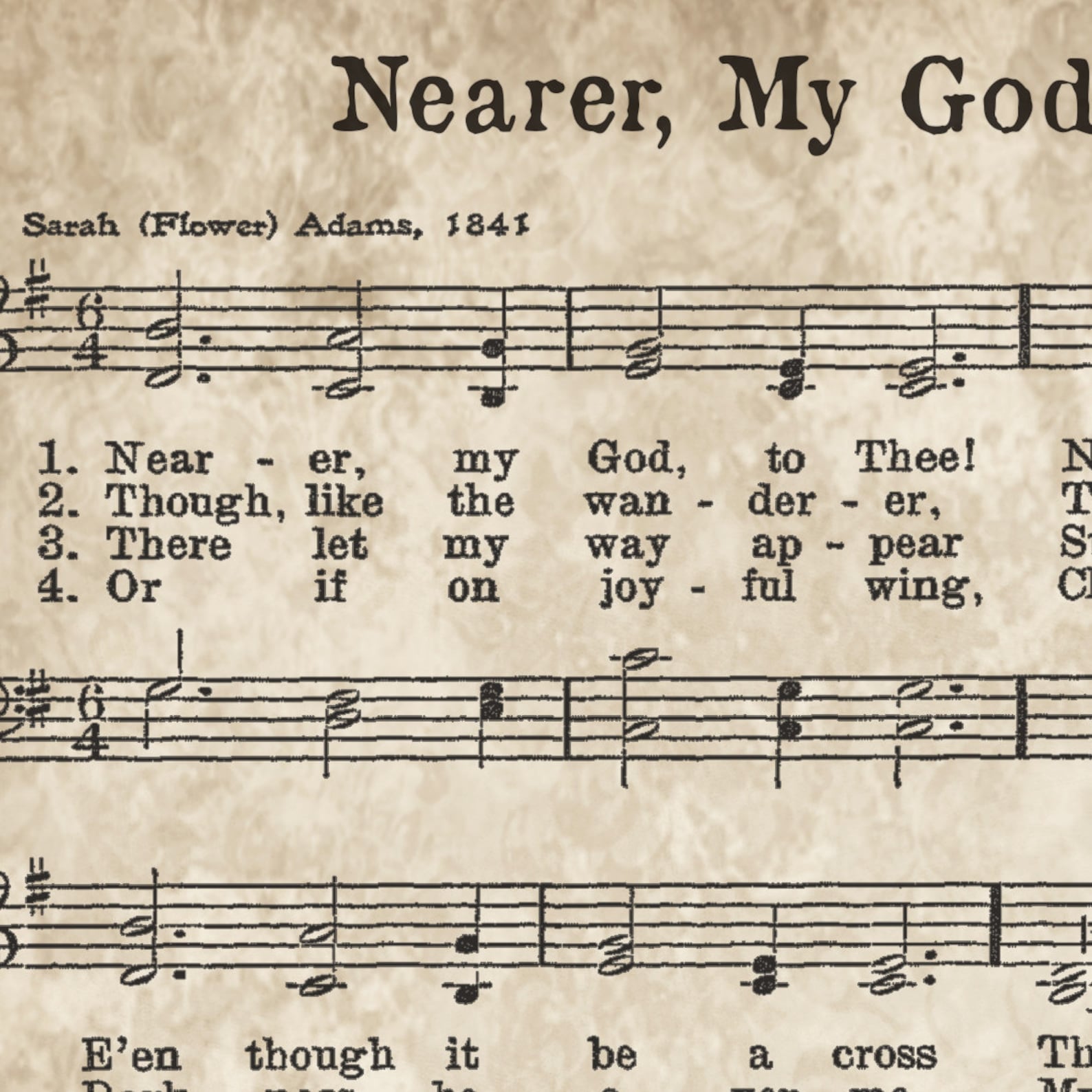 Nearer My God to Thee Print, Printable Vintage Sheet Music, Instant Download, Antique Hymn ...