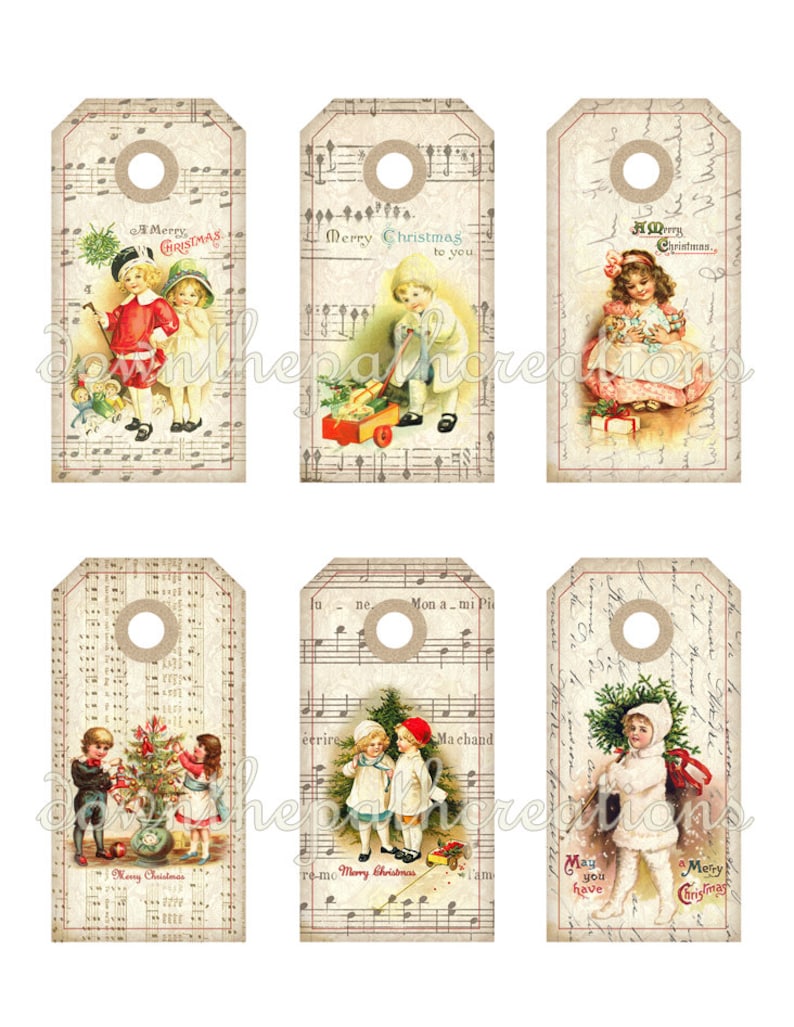 Victorian Christmas Tags Vintage Gift Labels Printable Tag | Etsy