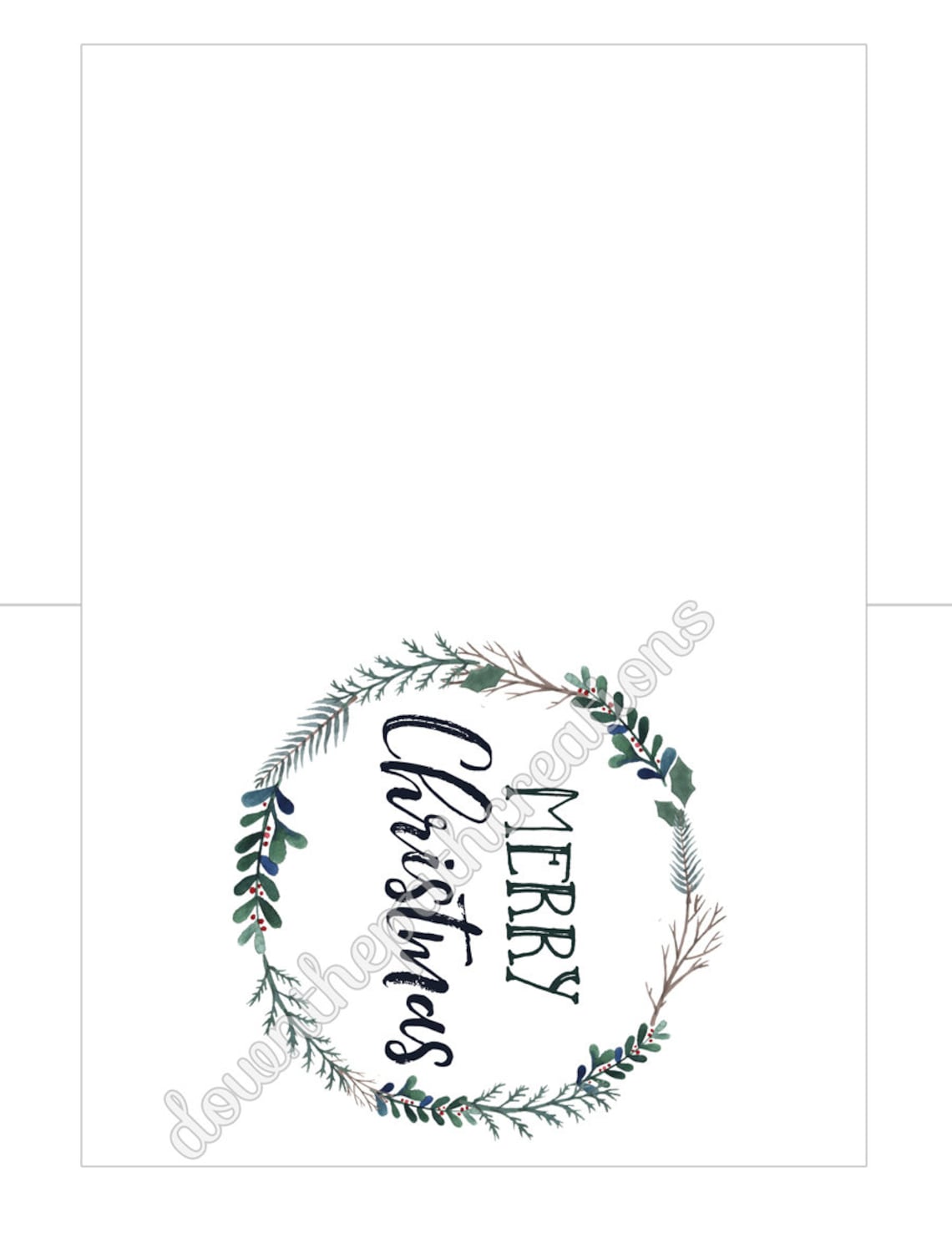 Printable Christmas Card, Merry Christmas, Watercolor Print, Instant ...
