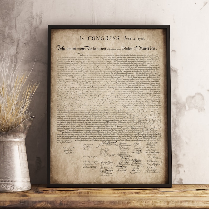 Declaration of Independence Print Vintage American Printable - Etsy