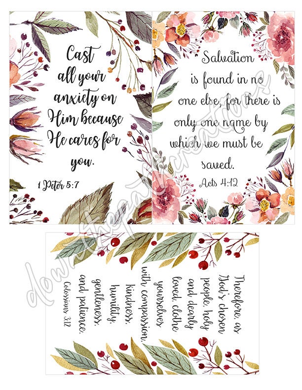 Printable Scripture Cards Set of 9 Instant Download 4x6 - Etsy Australia