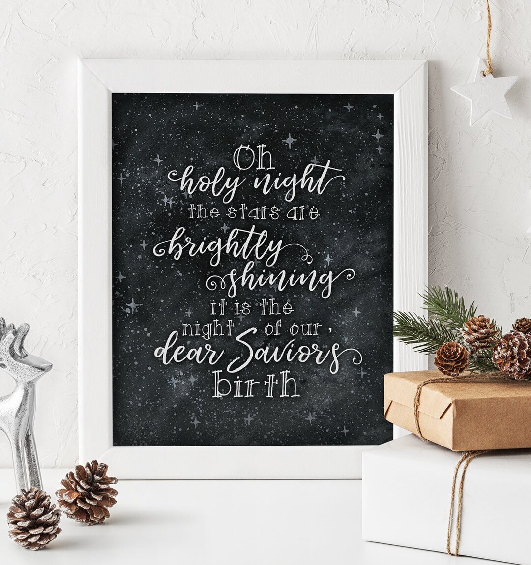 Holy Night Printable, the Stars Are Brightly Shining, INSTANT DOWNLOAD ...