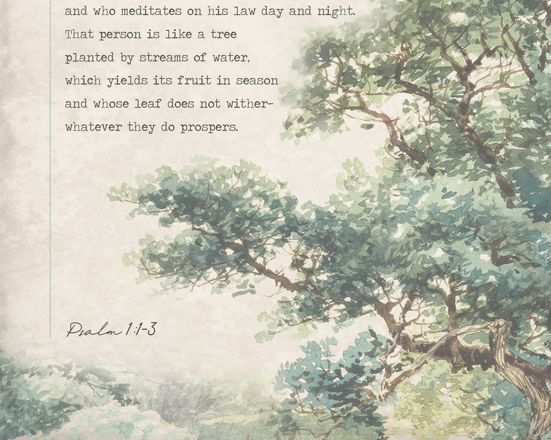 Psalm 1 Printable, You Shall Be a Tree Print — Down the Path Creations