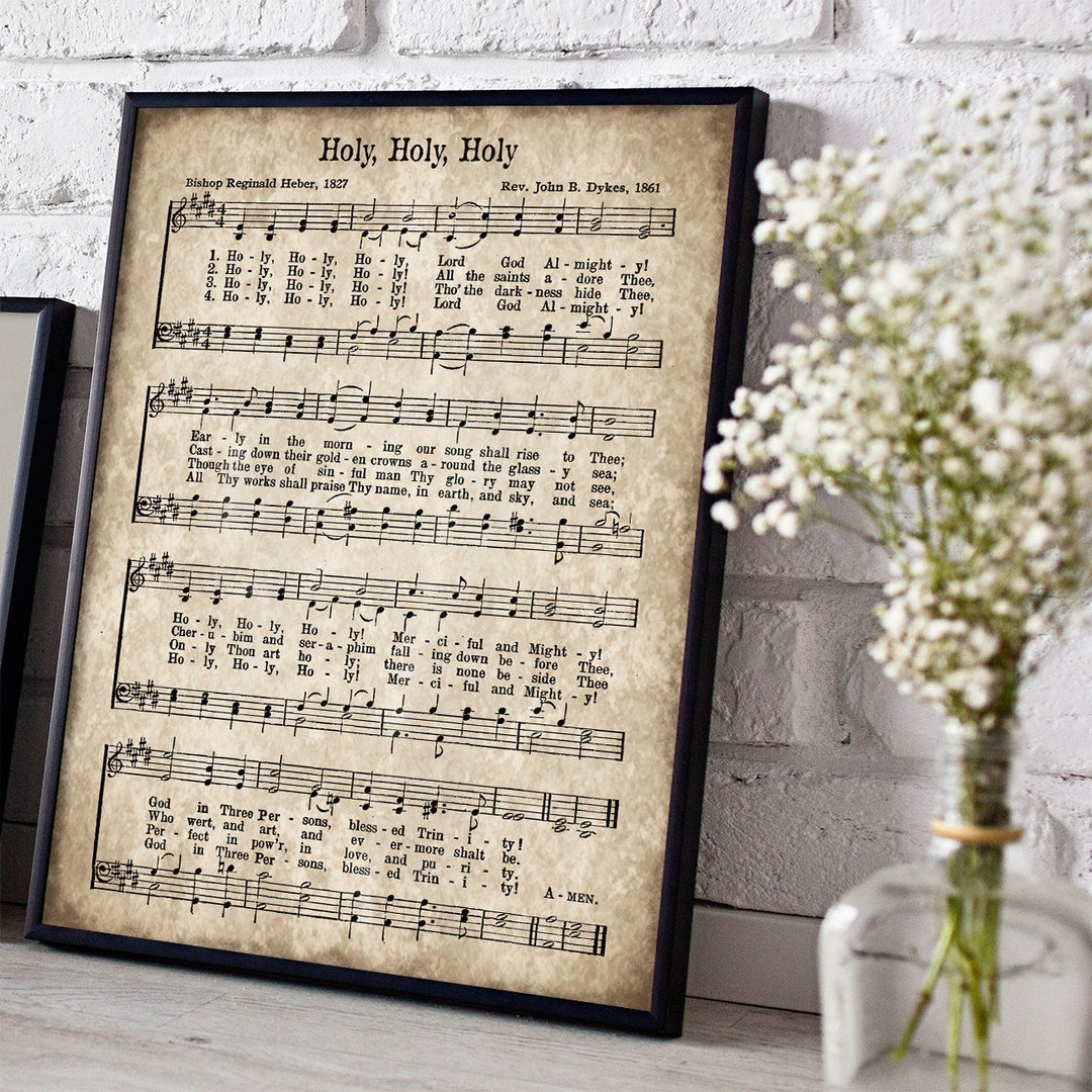 Holy, Holy, Holy, Printable Vintage Hymn, Instant Download, Aged Antique Sheet Music ...