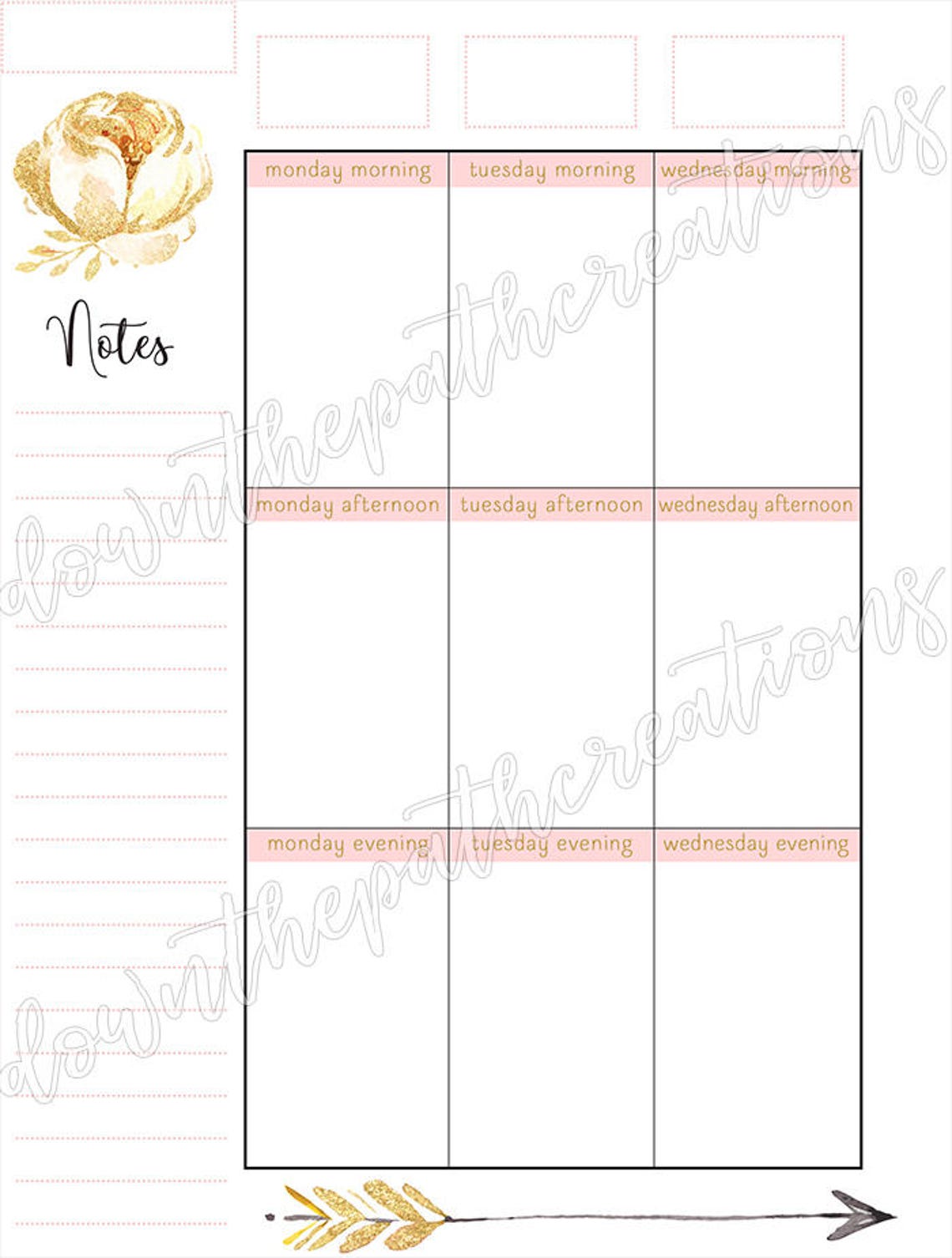Printable Happy Planner Weekly Pages Pink Rose Gold Undated | Etsy