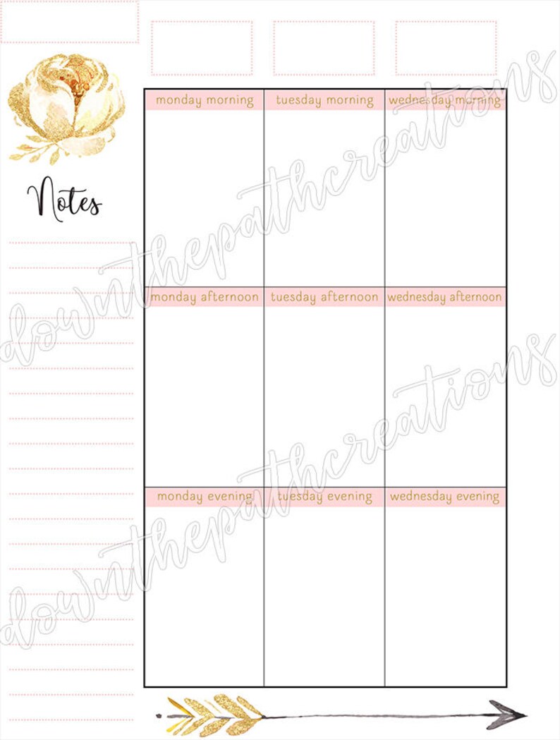 Printable Happy Planner Weekly Pages Pink Rose Gold Undated | Etsy