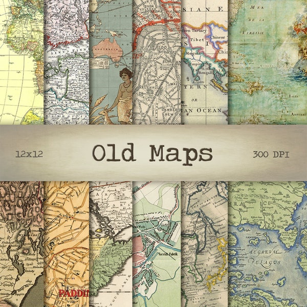 Scrapbook Paper Old World Map - Etsy