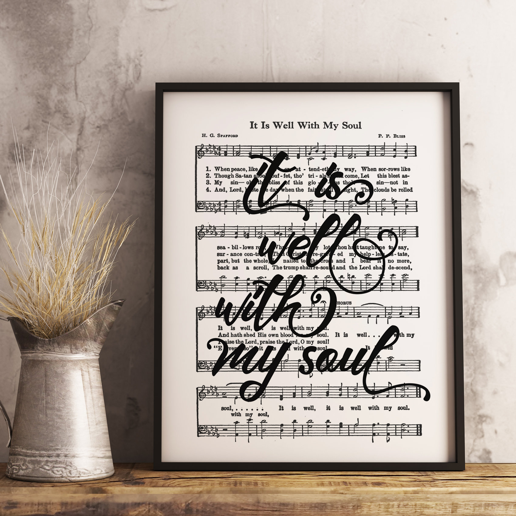Hymn Lettering Print Set of 4, Printable Sheet Music Bundle — Down the ...