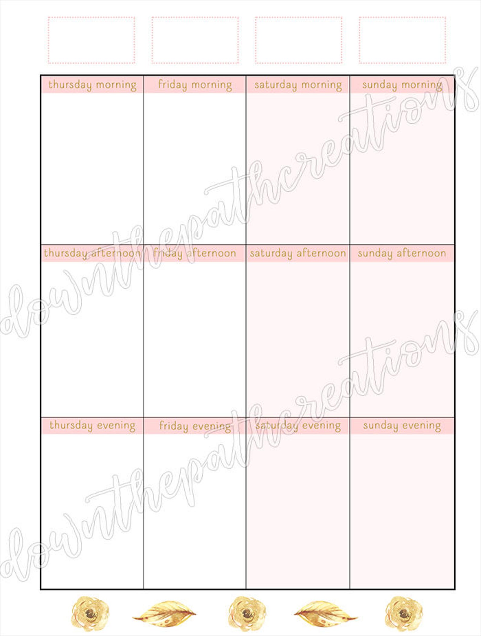 Printable Happy Planner Weekly Pages Pink Rose Gold Undated | Etsy