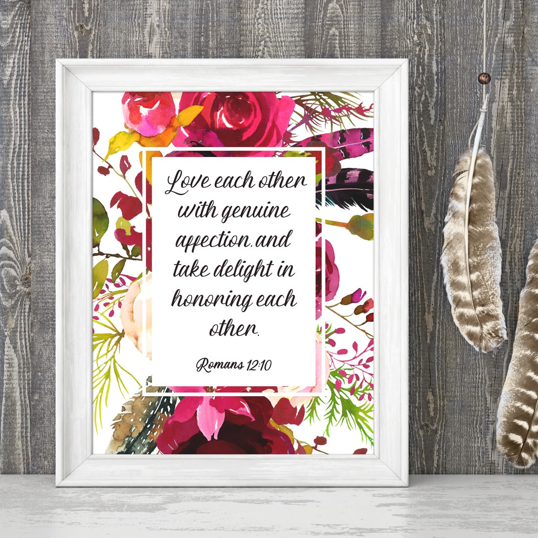 Romans 12:10 Print Love Printable Bible Verse Art Instant | Etsy
