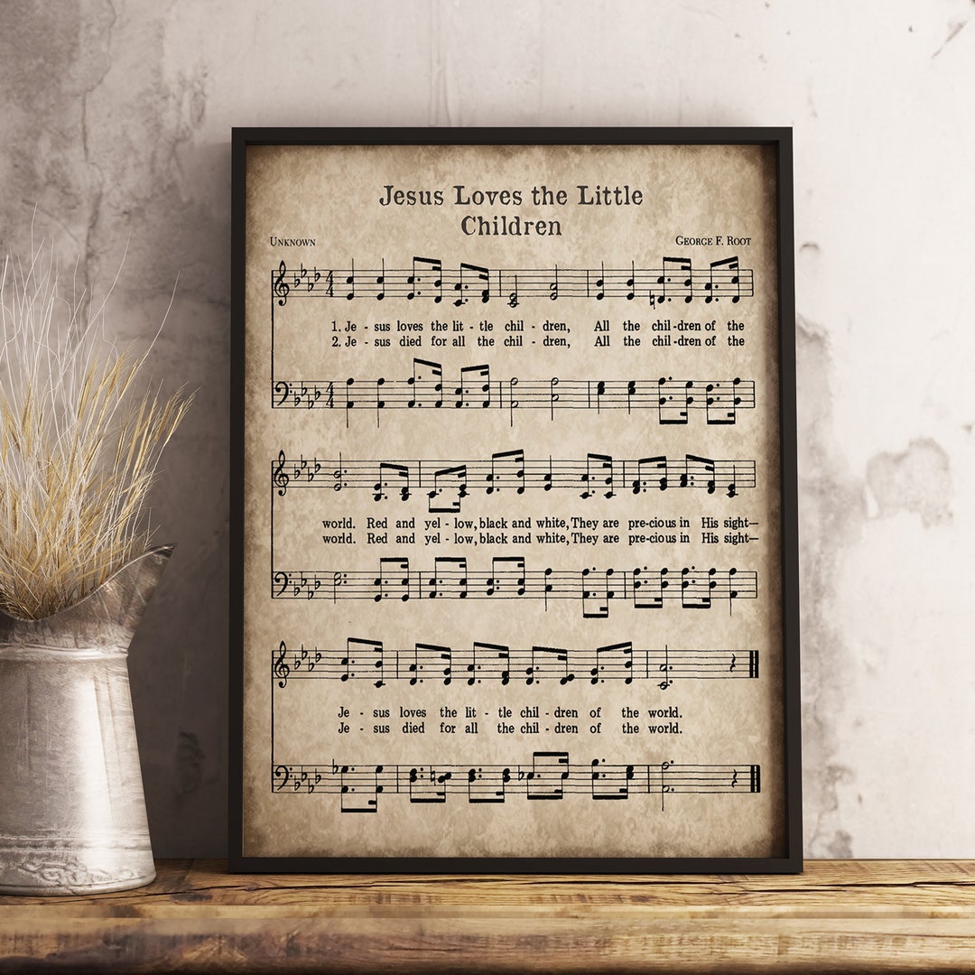 Jesus Loves the Little Children, Printable Vintage Hymn, Sheet Music ...