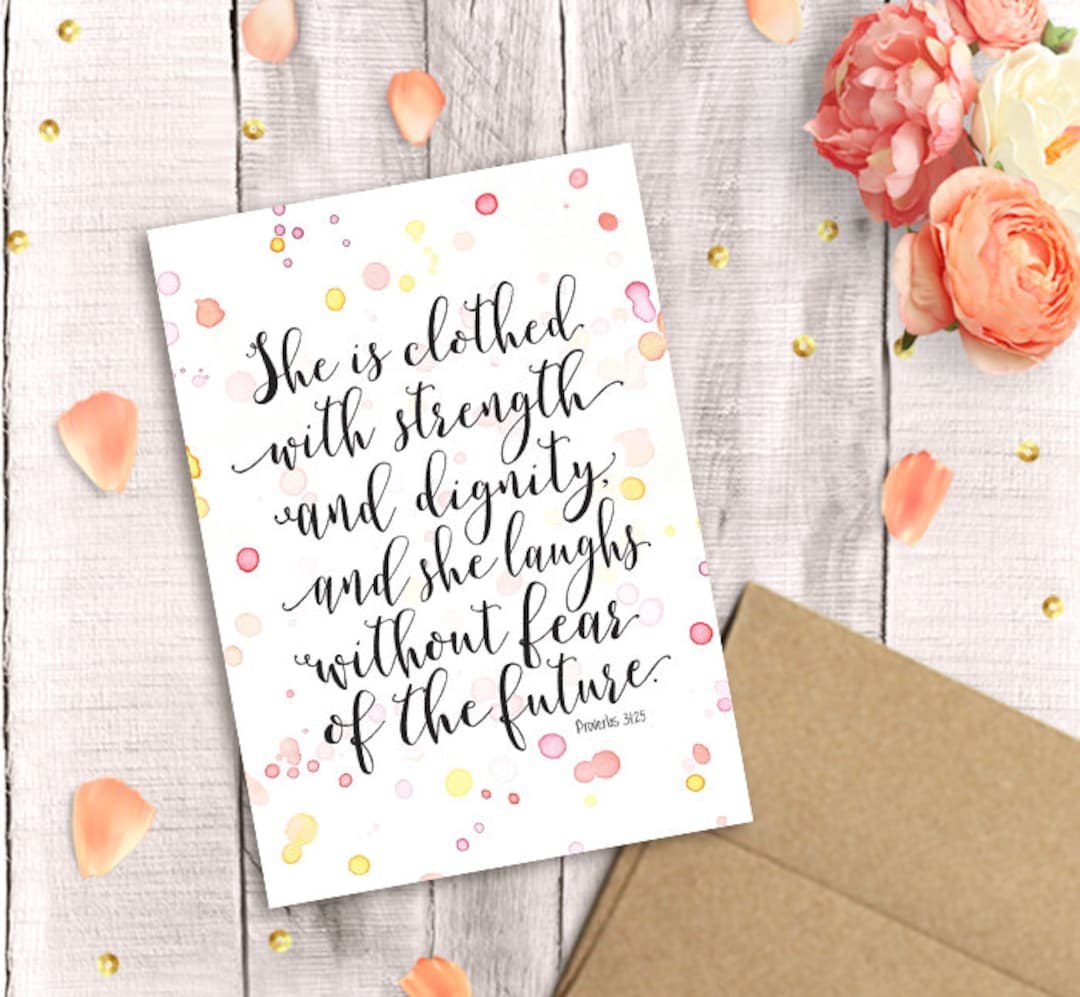 Printable Proverbs 31 Card, Bible Verse, Watercolor Scripture, PDF ...