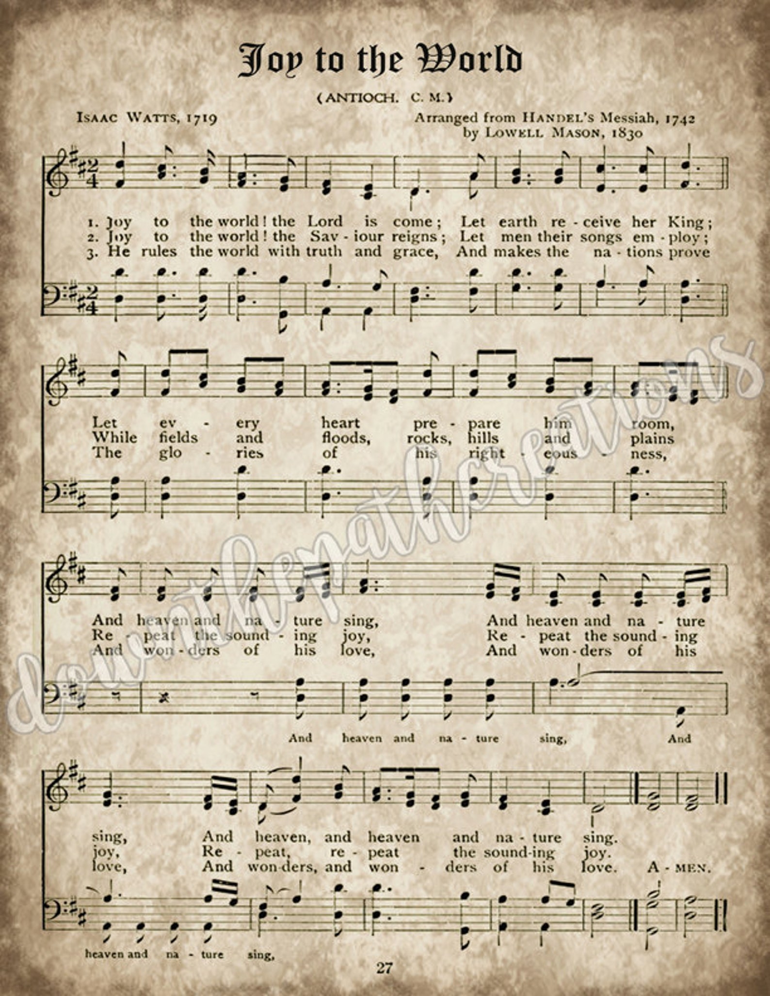 Vintage Christmas Carols, Set of 3, INSTANT DOWNLOAD, Sheet Music Hymn ...