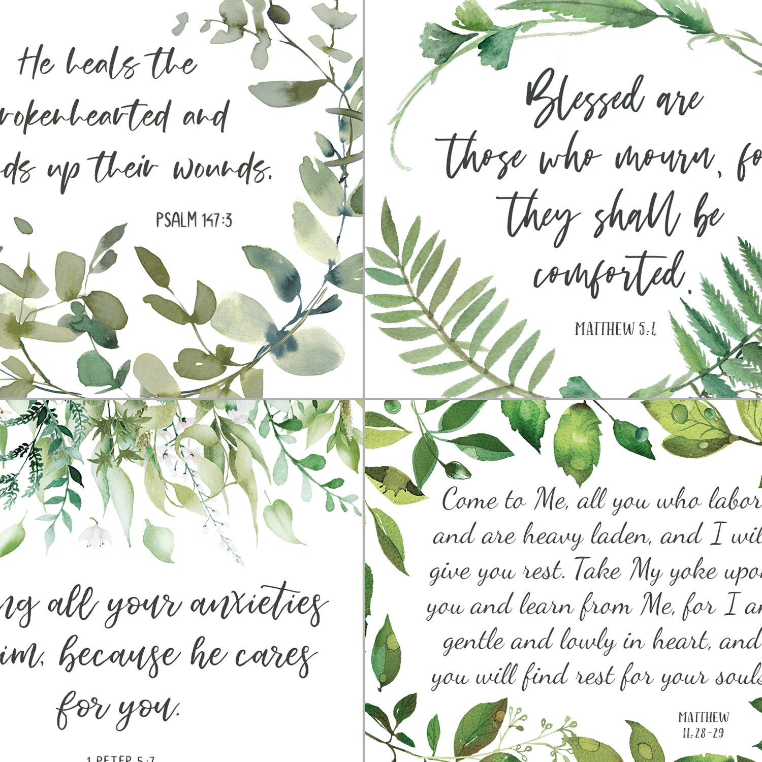Grief Bible Verse Cards, Printable — Down the Path Creations