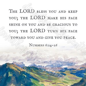 Blessing Printable, Lord Bless You and Keep You, Numbers 6:24-26 ...