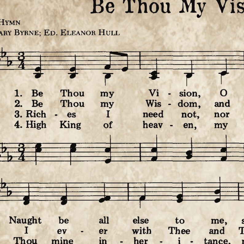 Be Thou My Vision Print Printable Vintage Sheet Music - Etsy Hong Kong