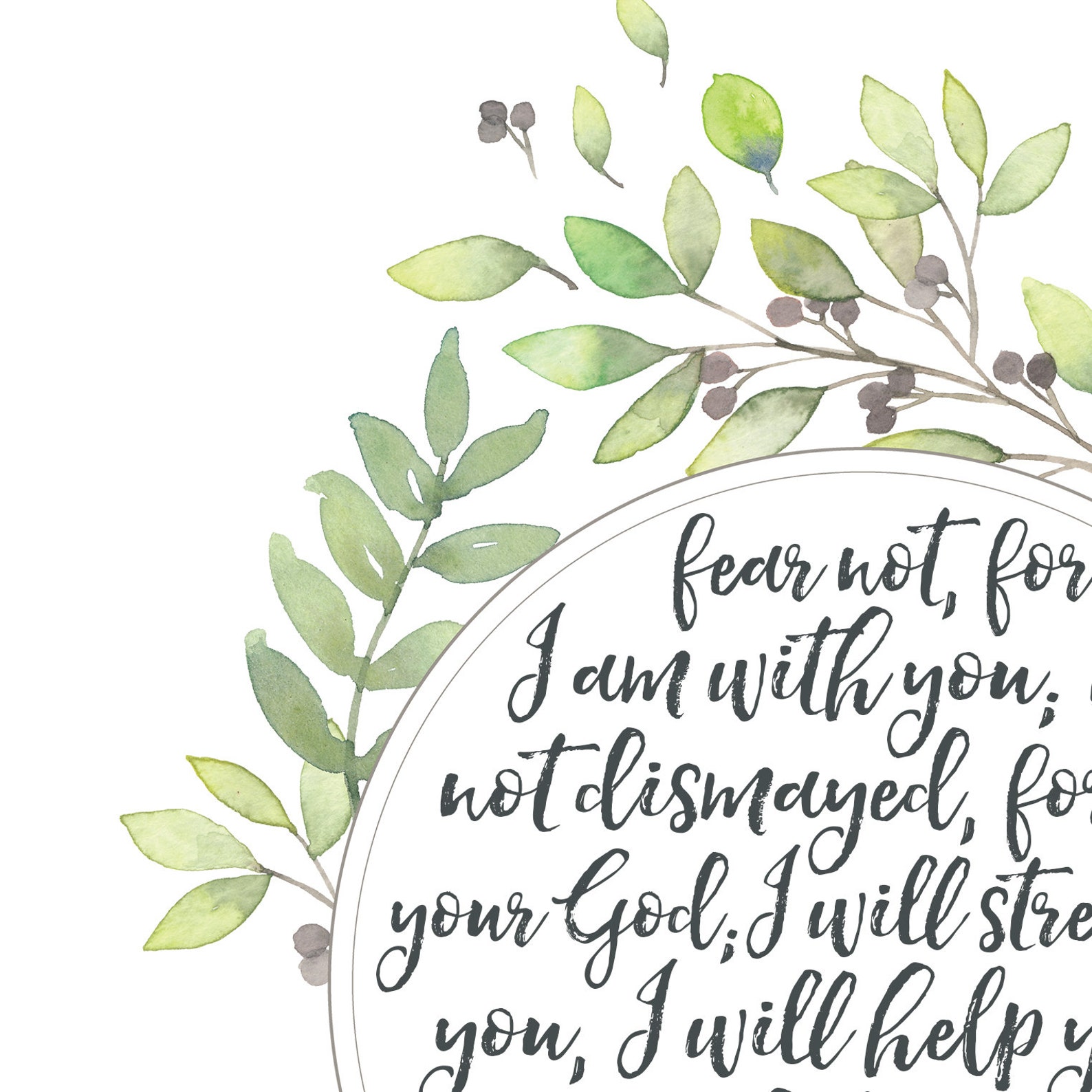 Isaiah 41:10 Printable Fear Not for I Am With You Print | Etsy
