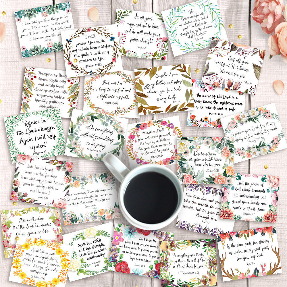 45 Printable Bible Verse Cards 3x2.5 Instant | Etsy