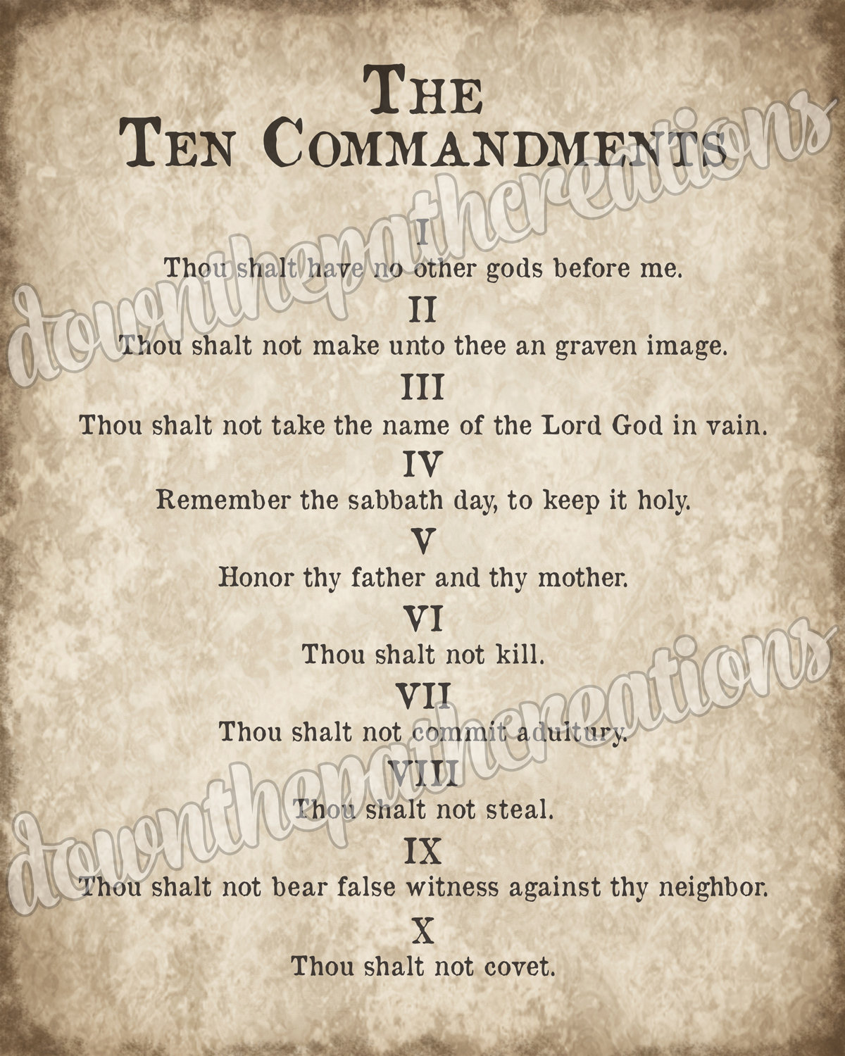 Ten Commandments Printable Exodus 20 Print — Down The Path Creations