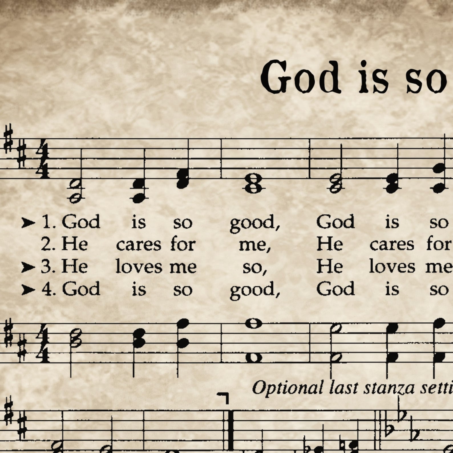 God is so Good Printable Vintage Sheet Music Instant | Etsy