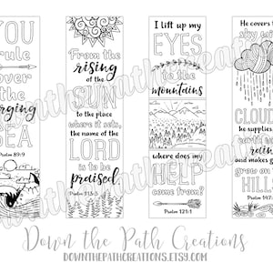 Scripture Bookmark Coloring, Psalms Printable, Instant Download ...