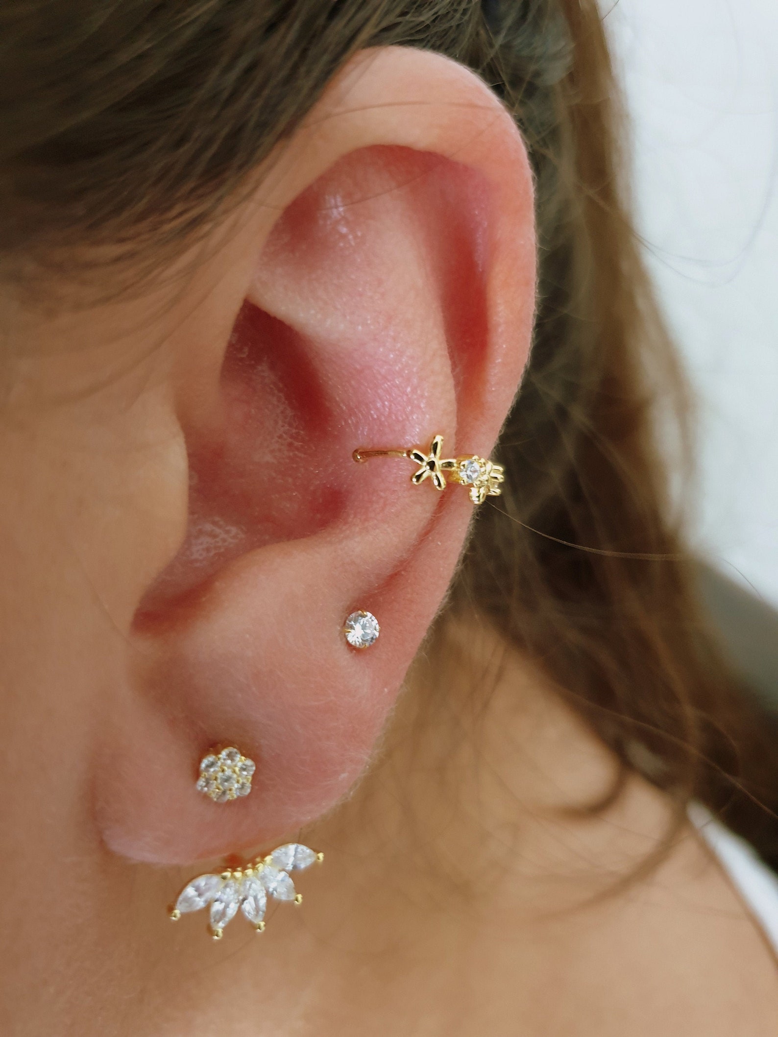 Dainty CZ Earring Jacket Front Back Earrings Stud Earring - Etsy