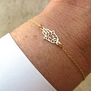 Dainty Hamsa Hand Bracelet Hand of Fatima Bracelet Sterling - Etsy