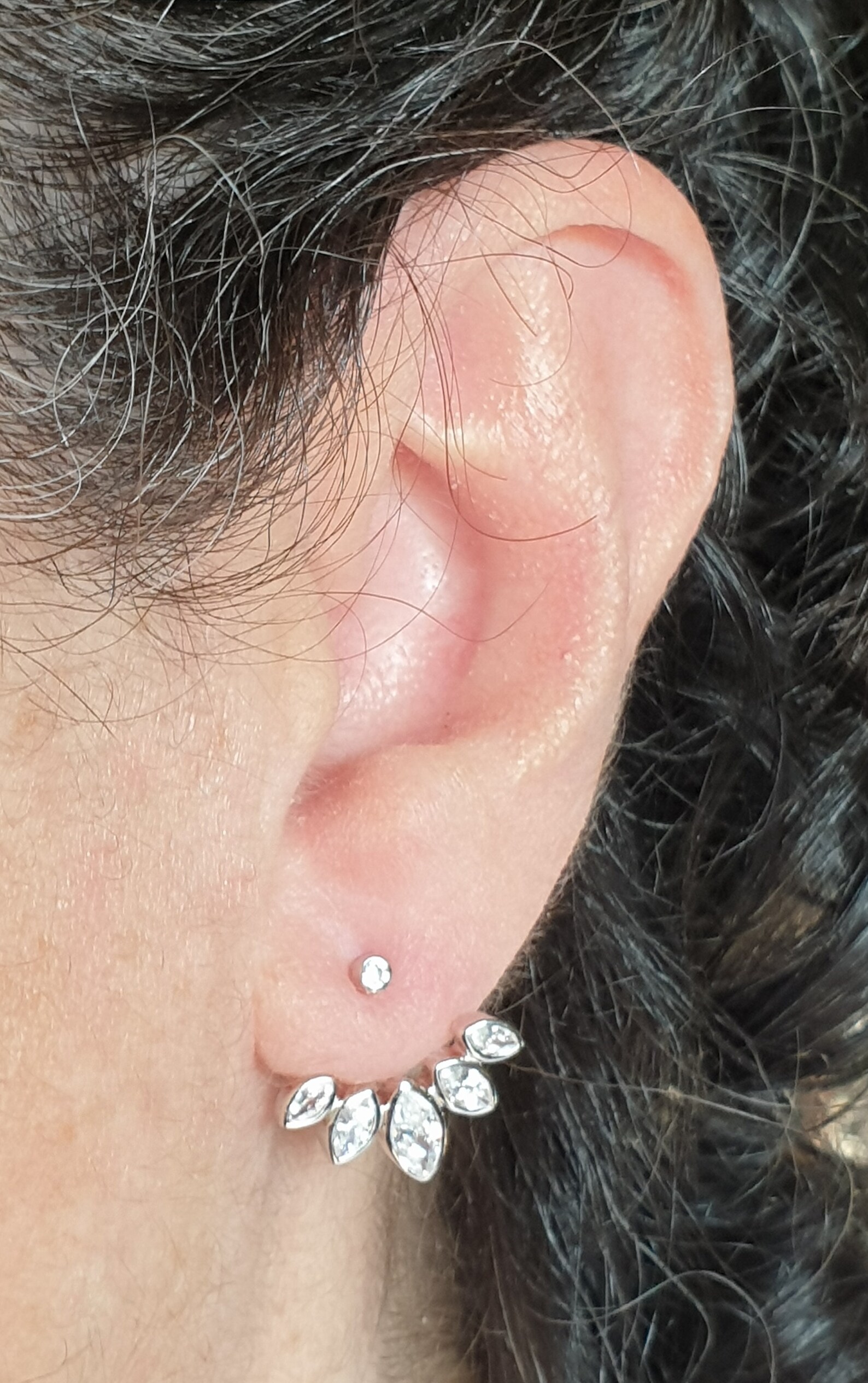 Dainty CZ Earring Jacket, Front Back Earrings, Stud Earring Set, Ear ...