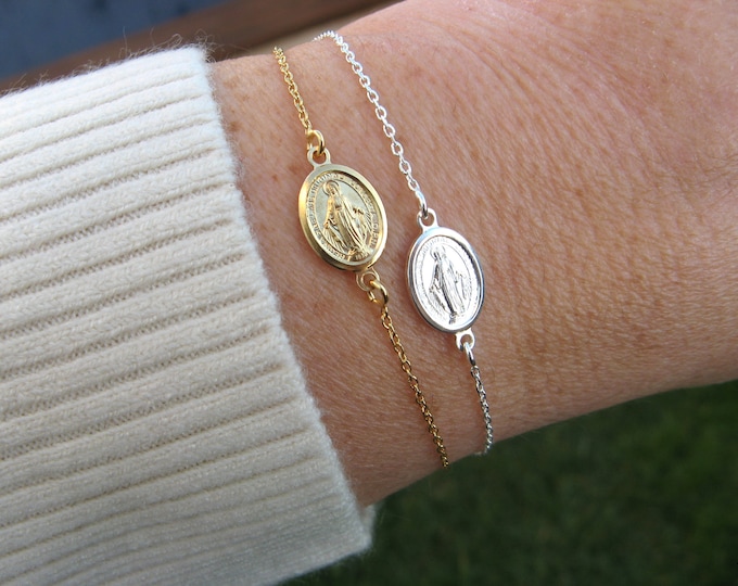 Miraculous Medal Bracelet, Catholic Jewelry, Religious Jewelry, Virgin ...