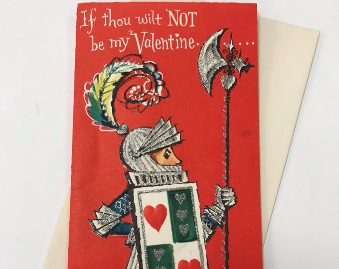 Vintage Valentine's Day Card - Knight in Shining Armor Valentine's Day ...