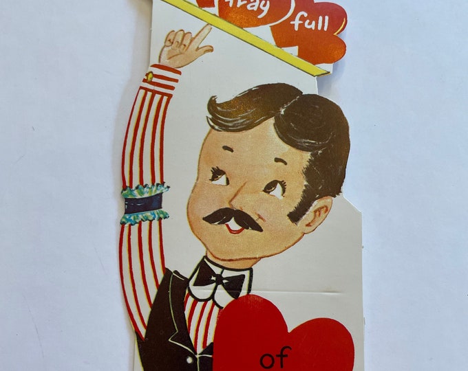 Vintage Valentine's Day Card - Unused Valentine - Vintage Waiter ...