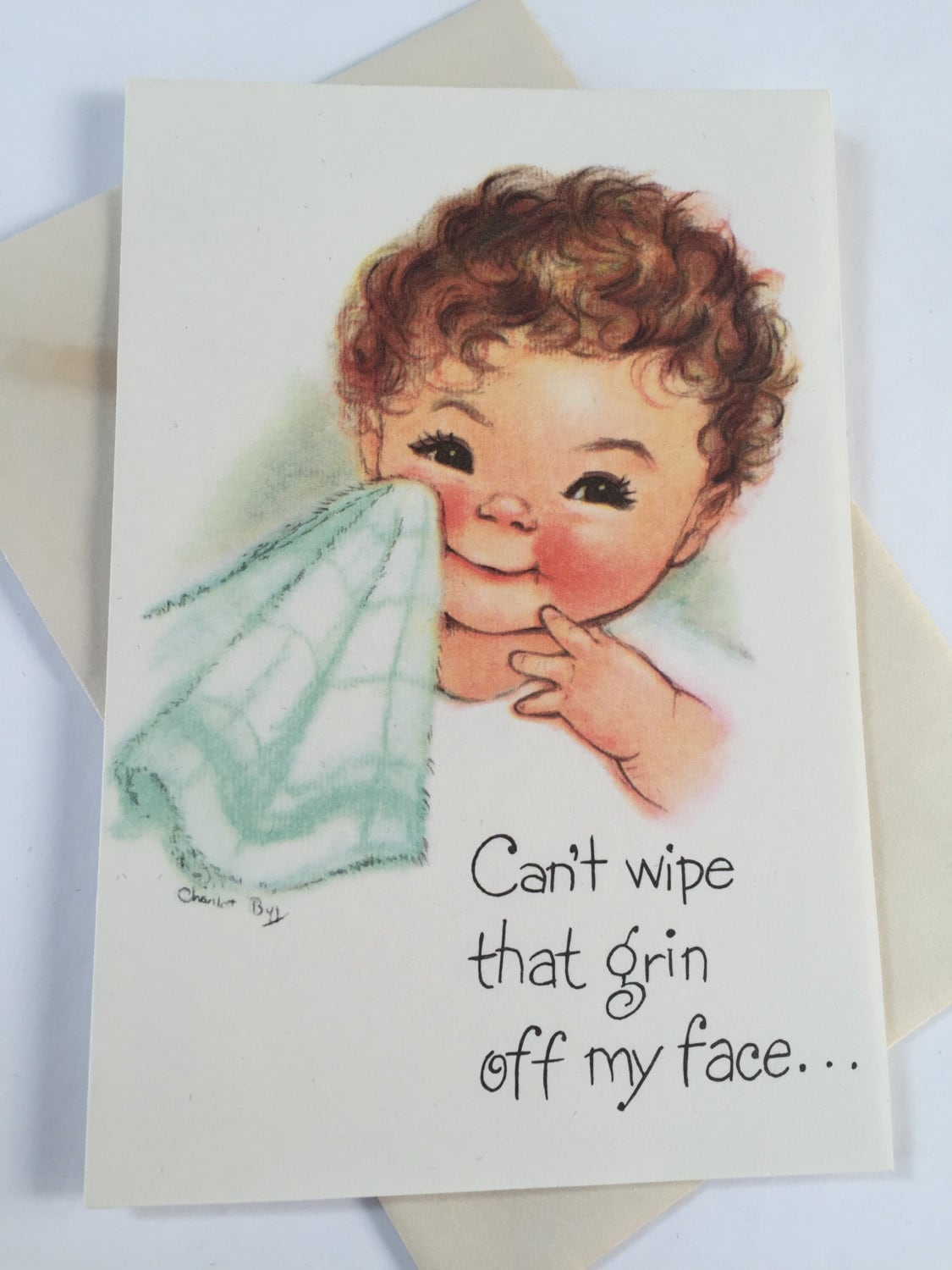 Vintage Greeting Card - Get Well Card - Cute Baby Get Well Card - Get ...