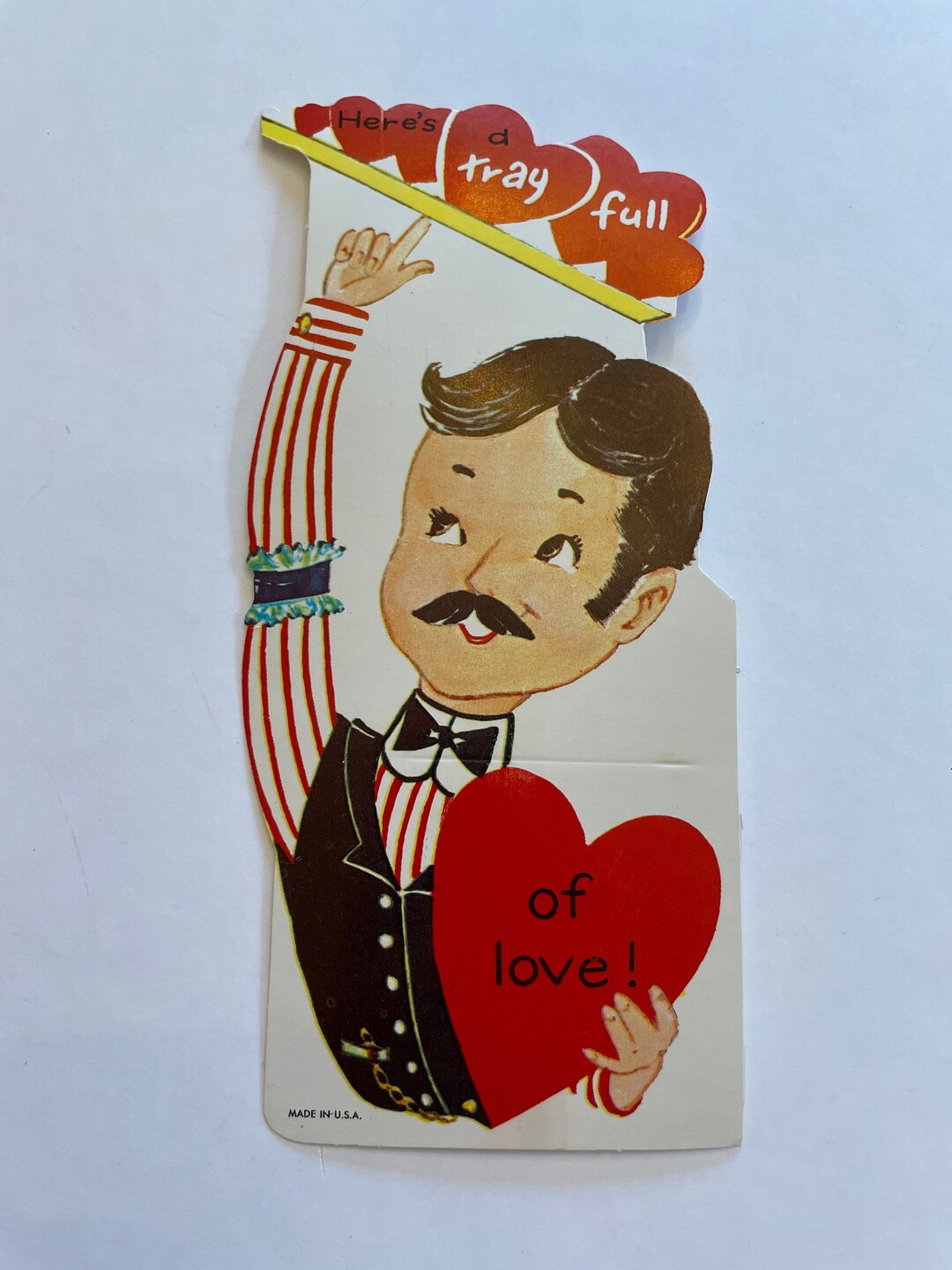 Vintage Valentine's Day Card - Unused Valentine - Vintage Waiter ...