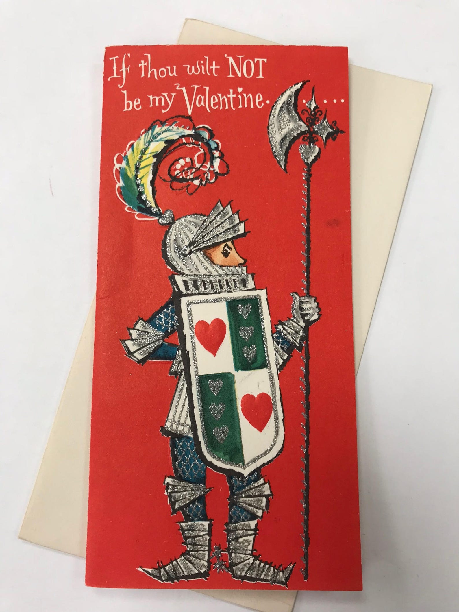 Vintage Valentine's Day Card Knight in Shining Armor Valentine's Day ...