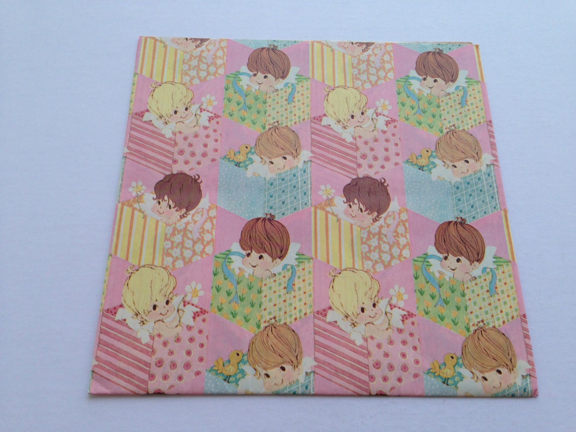 Vintage Gift Wrapping Paper by Laurel American Greetings - Baby Shower ...