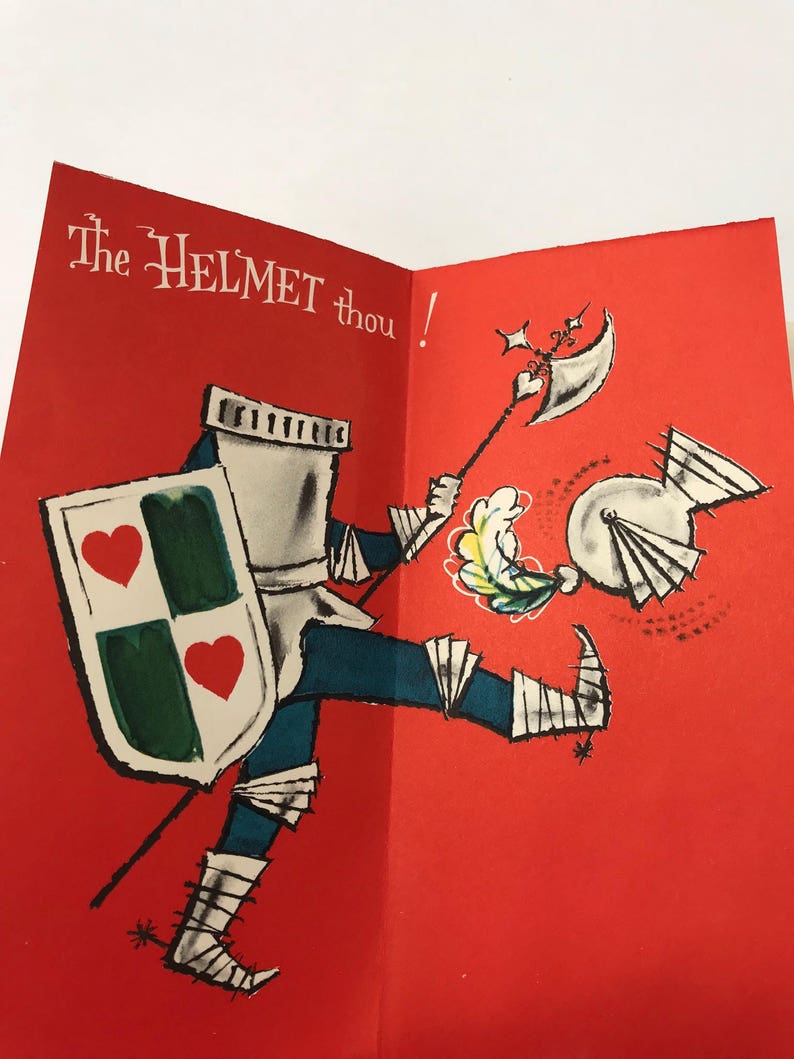 Vintage Valentine's Day Card Knight in Shining Armor Valentine's Day ...