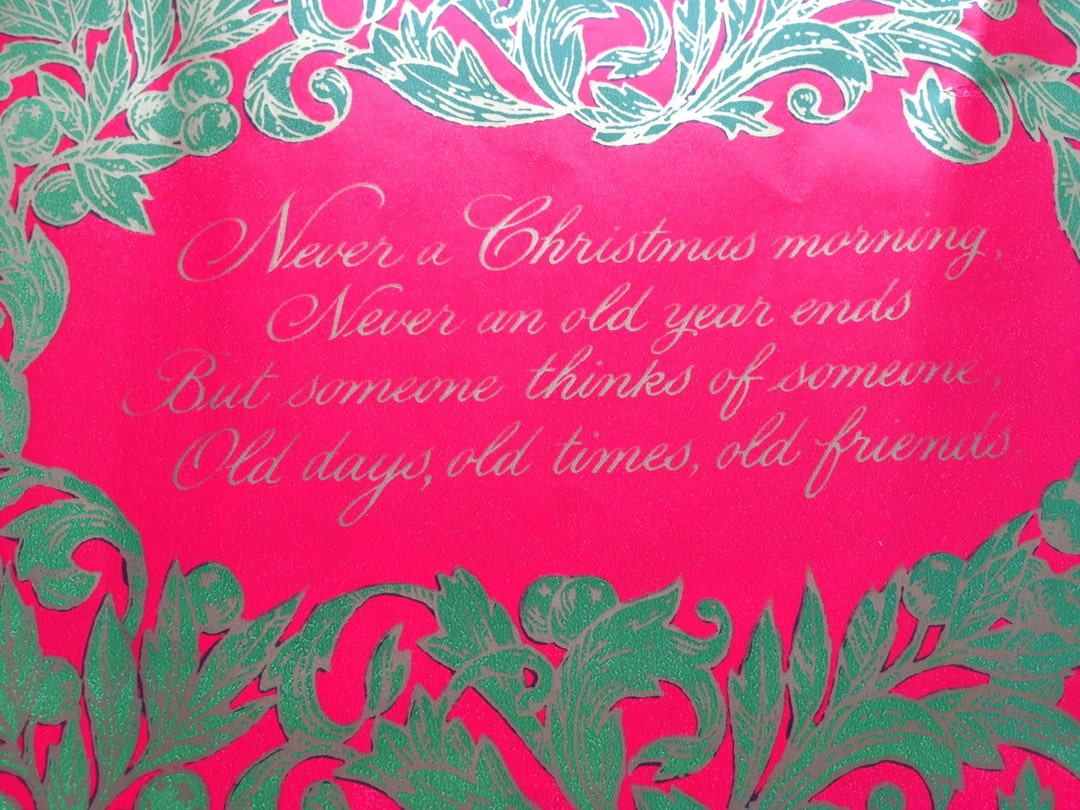 Vintage Christmas Gift Wrapping Paper - Floral Red Green and Gold ...